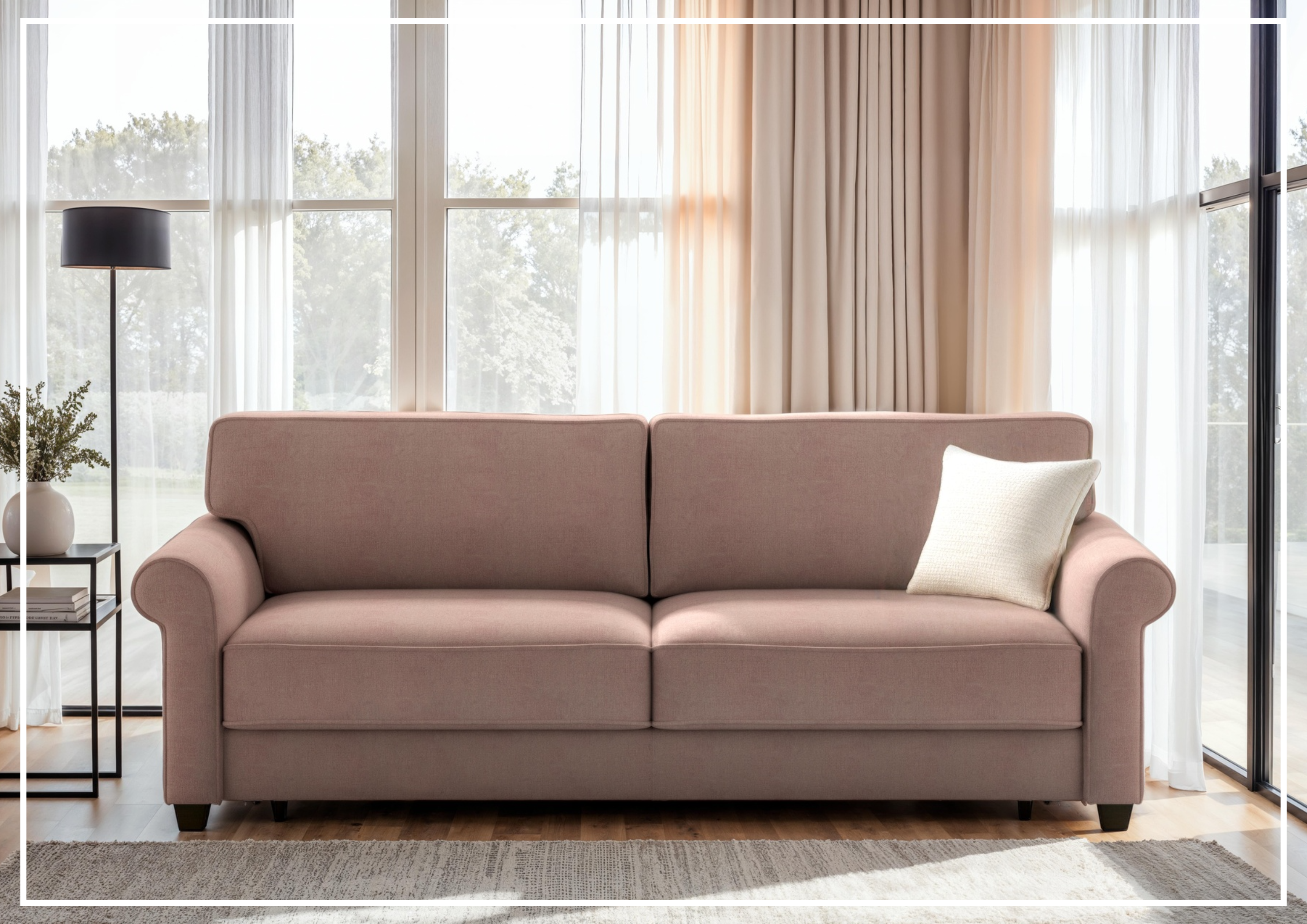 Buy Luonto Casey Queen Sofa Sleeper in Walnut Leg Finish Online – SOFABED