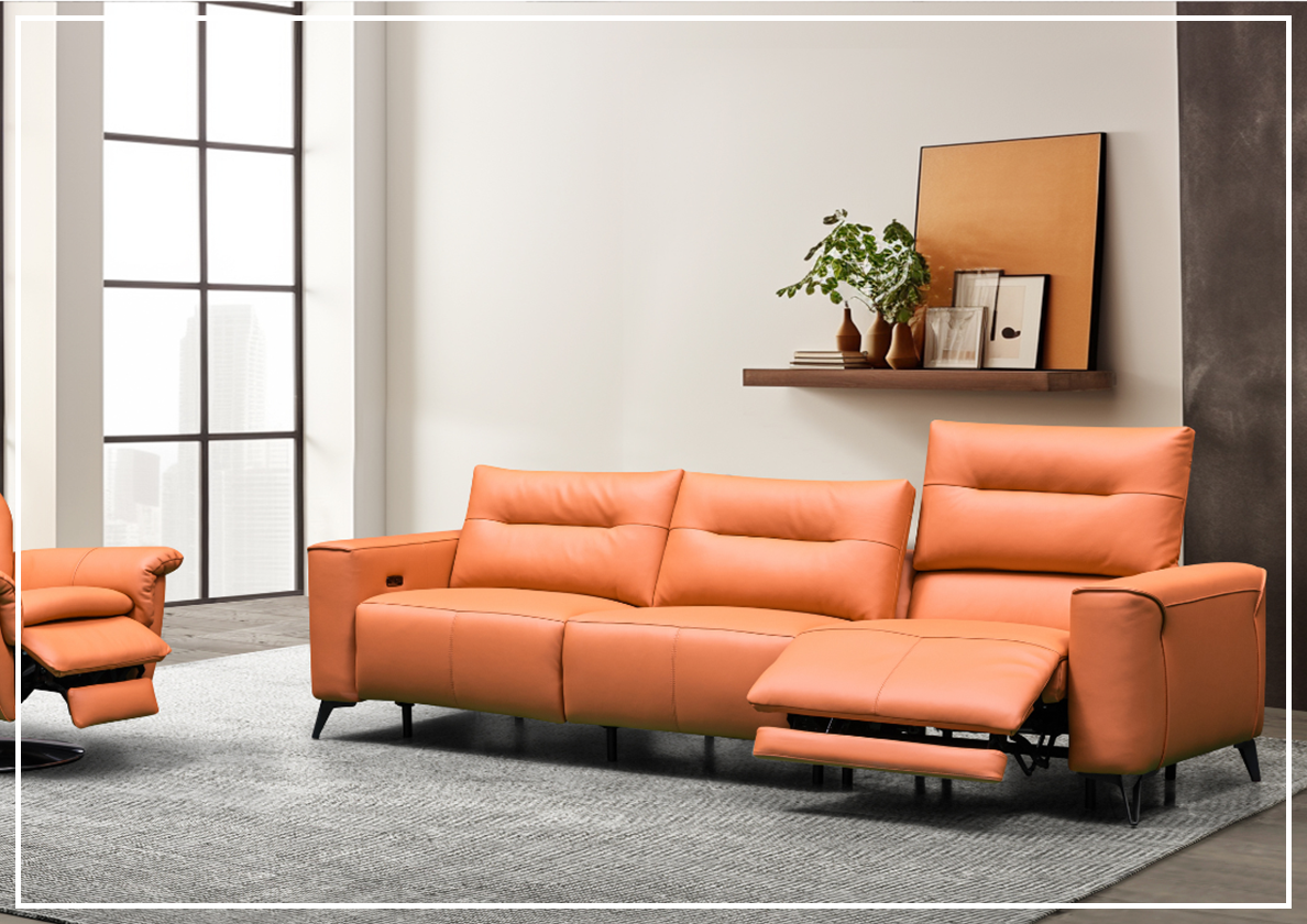 Klaussner Alessandro 3-Seater Leather Power Recliner Sofa with Extende ...