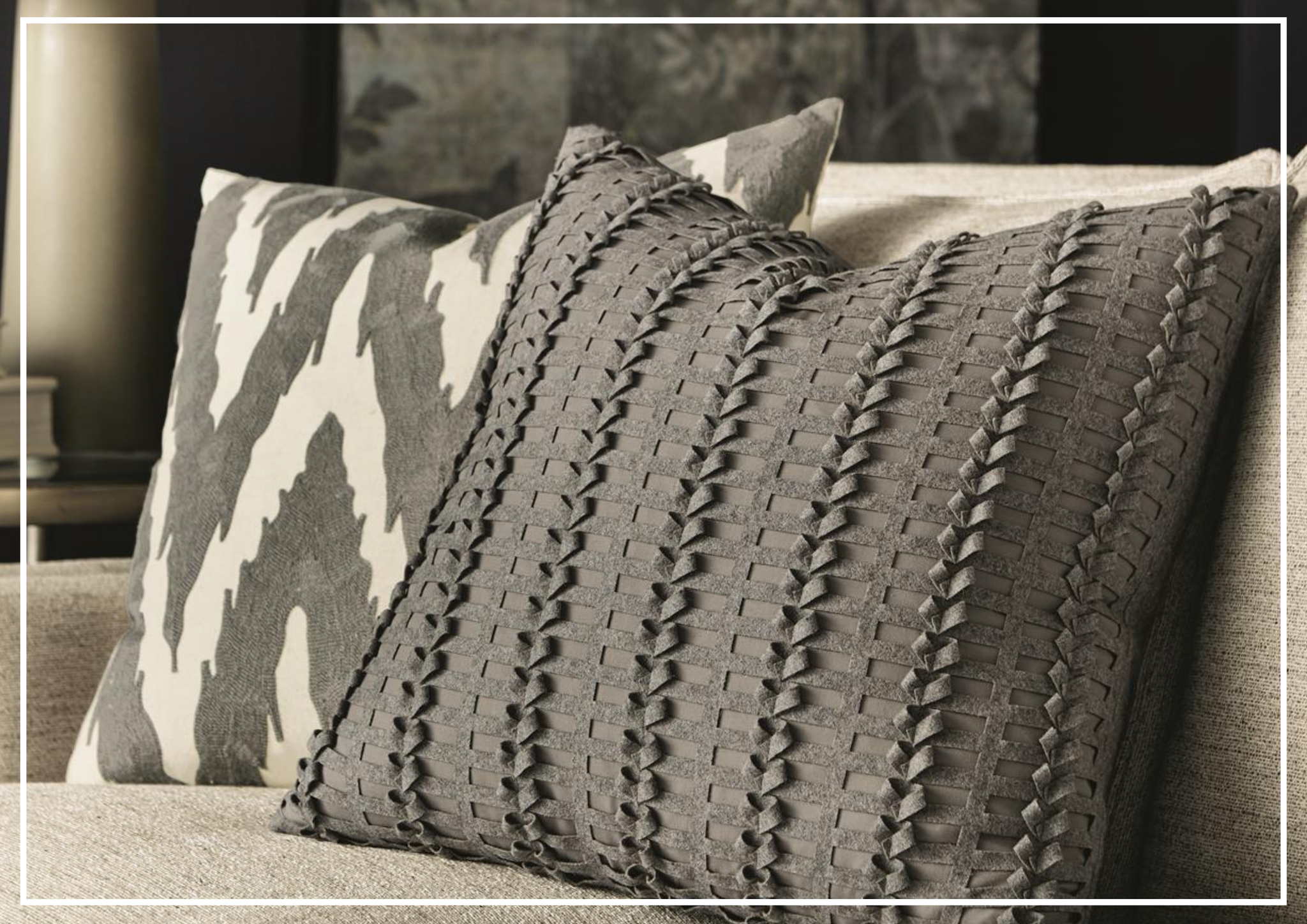 cream patterned sofa