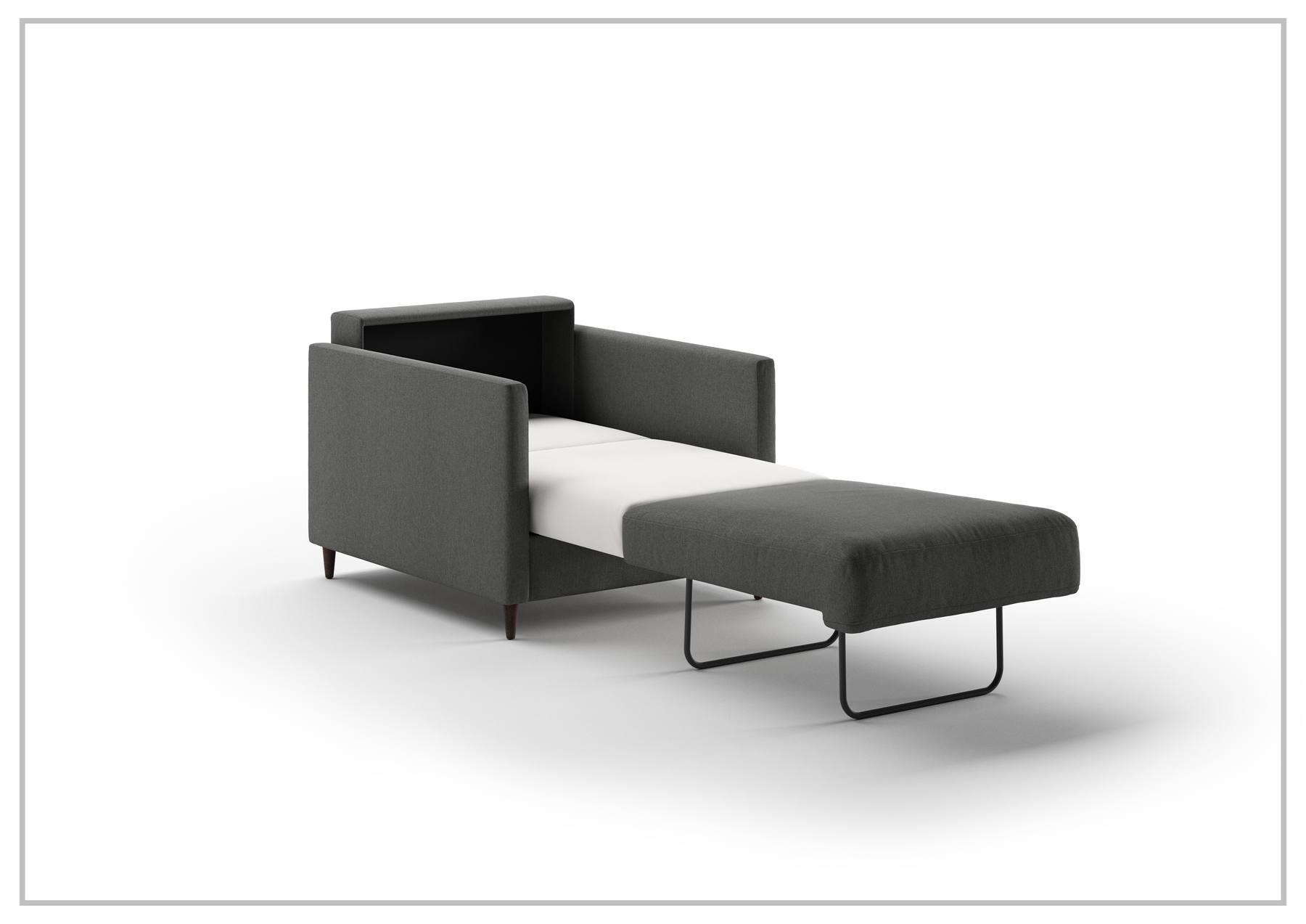 Luonto Elfin Cot Chair Sleeper Sofa with Chrome or Walnut Leg Finish ...