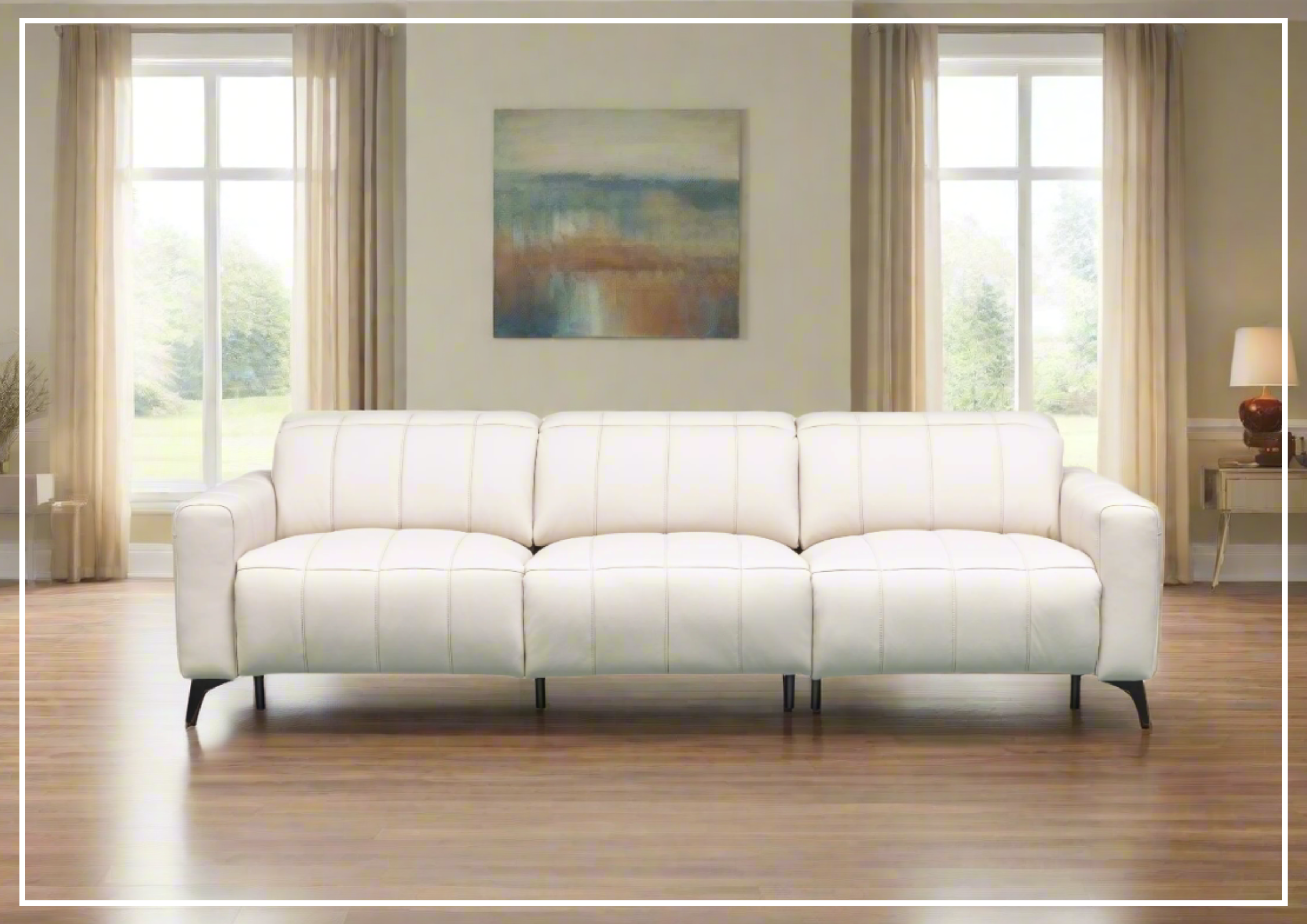 Buy Klaussner Capri 3-seater Beige Leather Power Reclining Sofa Online ...