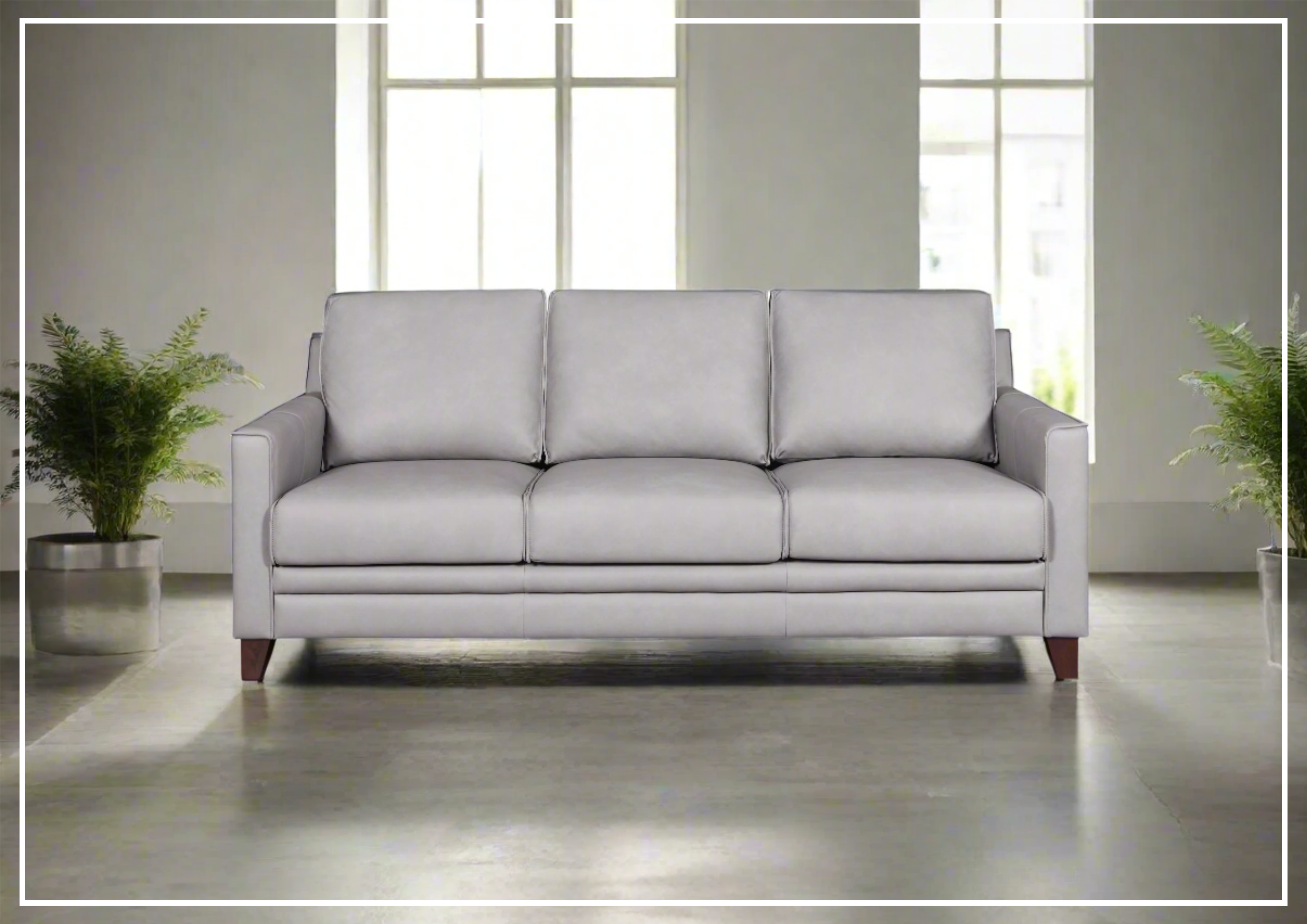 Buy Gio Italia Home Samson Leather 3-Seater Sofa In Gray Online – SOFABED